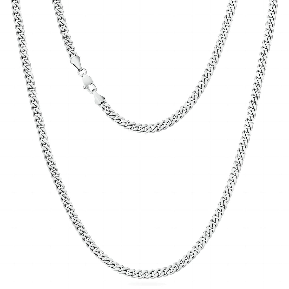 4mm Cuban Link Chain in Silver White Gold – Bling Proud | Redefining ...