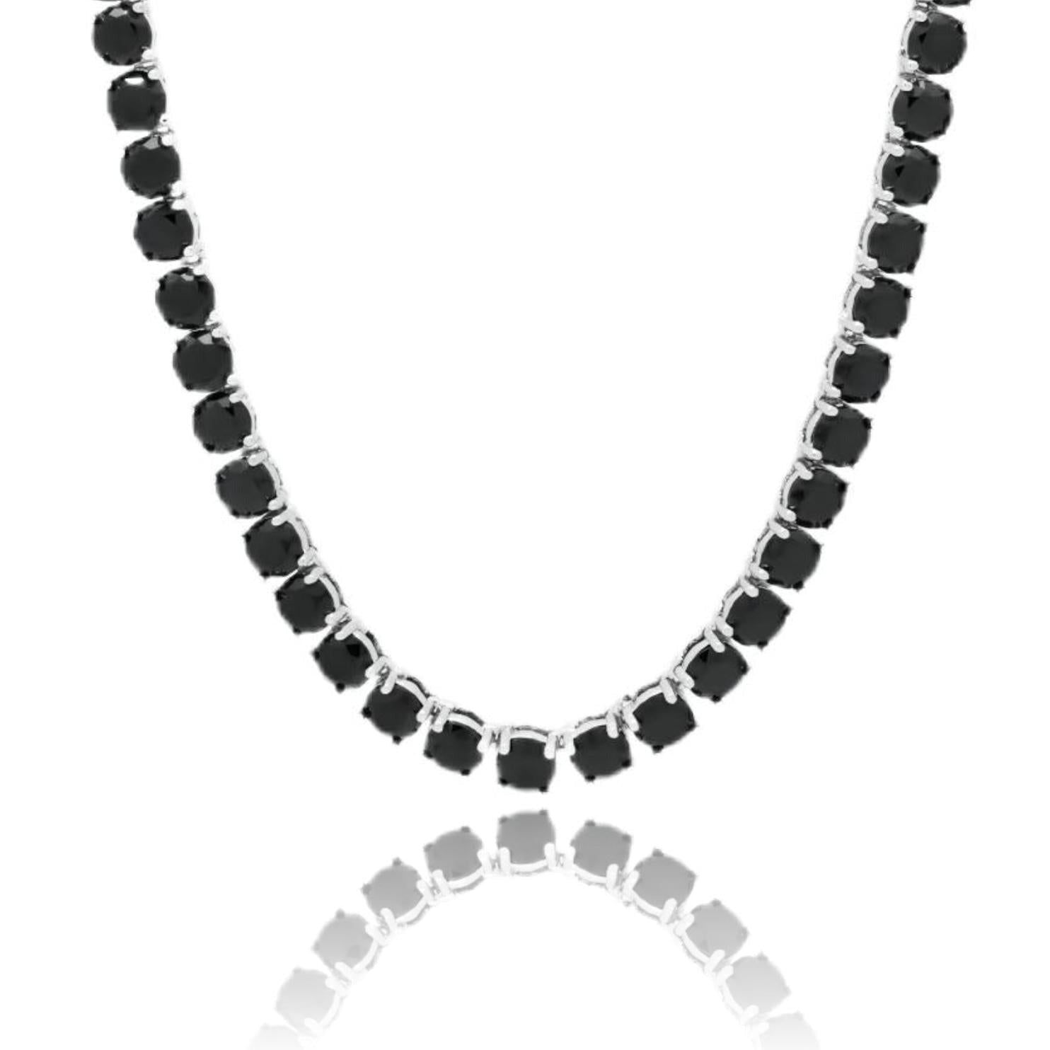 Black Moissanite Diamond 925 Sterling Silver Tennis Chain
